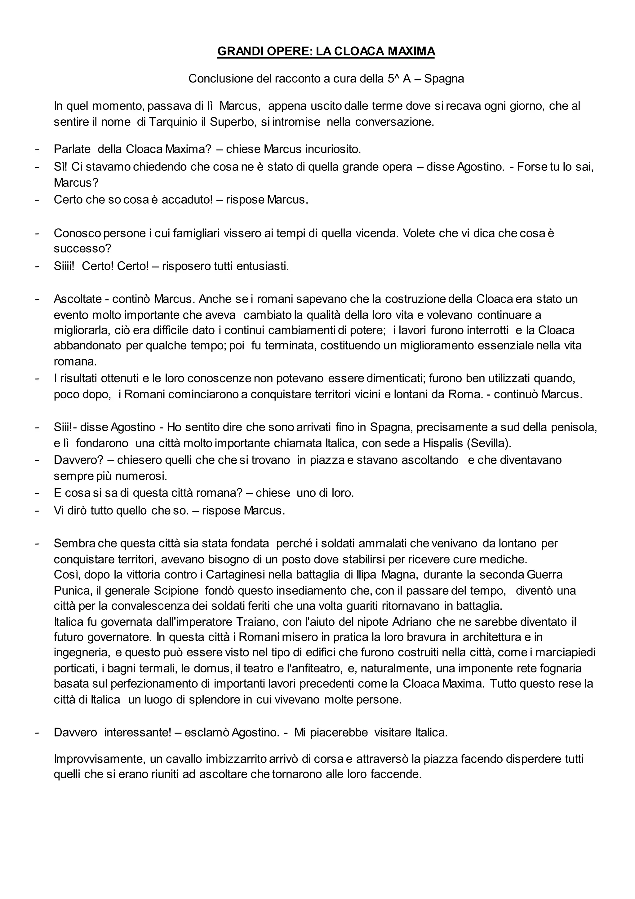 GRANDI OPERE: LA CLOACA MAXIMA | DOCX
