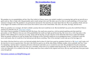 Grandmother Profile Essays | PPT