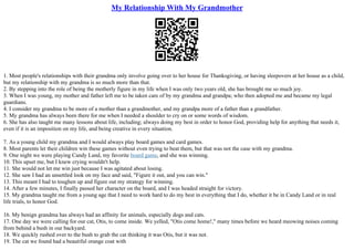 Grandmother Profile Essays | PDF