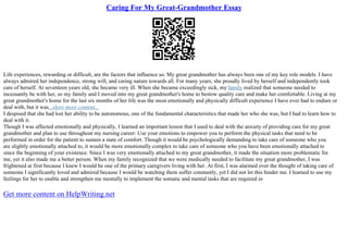 Grandmother Profile Essays | PPT