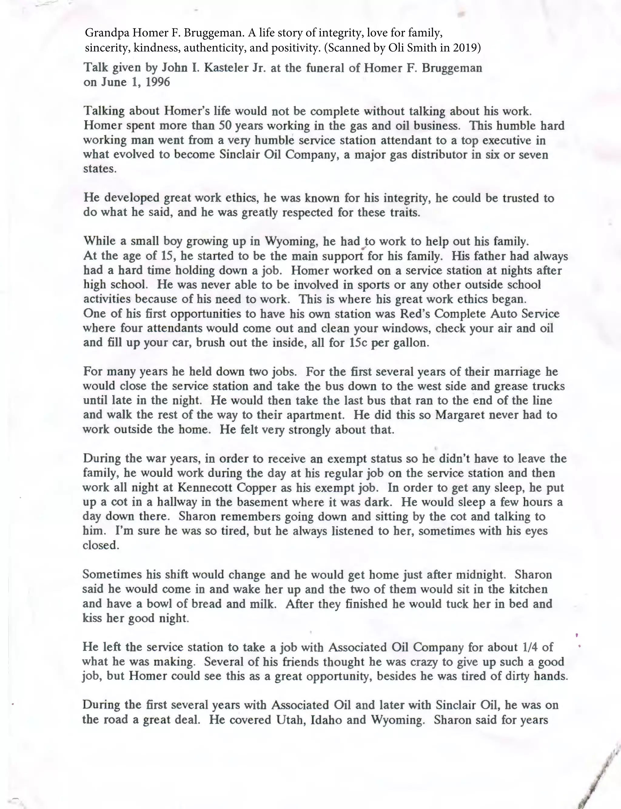 Life of Homer F. Bruggeman. Some History of Sinclair Oil and Little America. | PDF