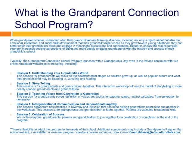 Grandparent-Grandchild Connection School Program Research | PPT