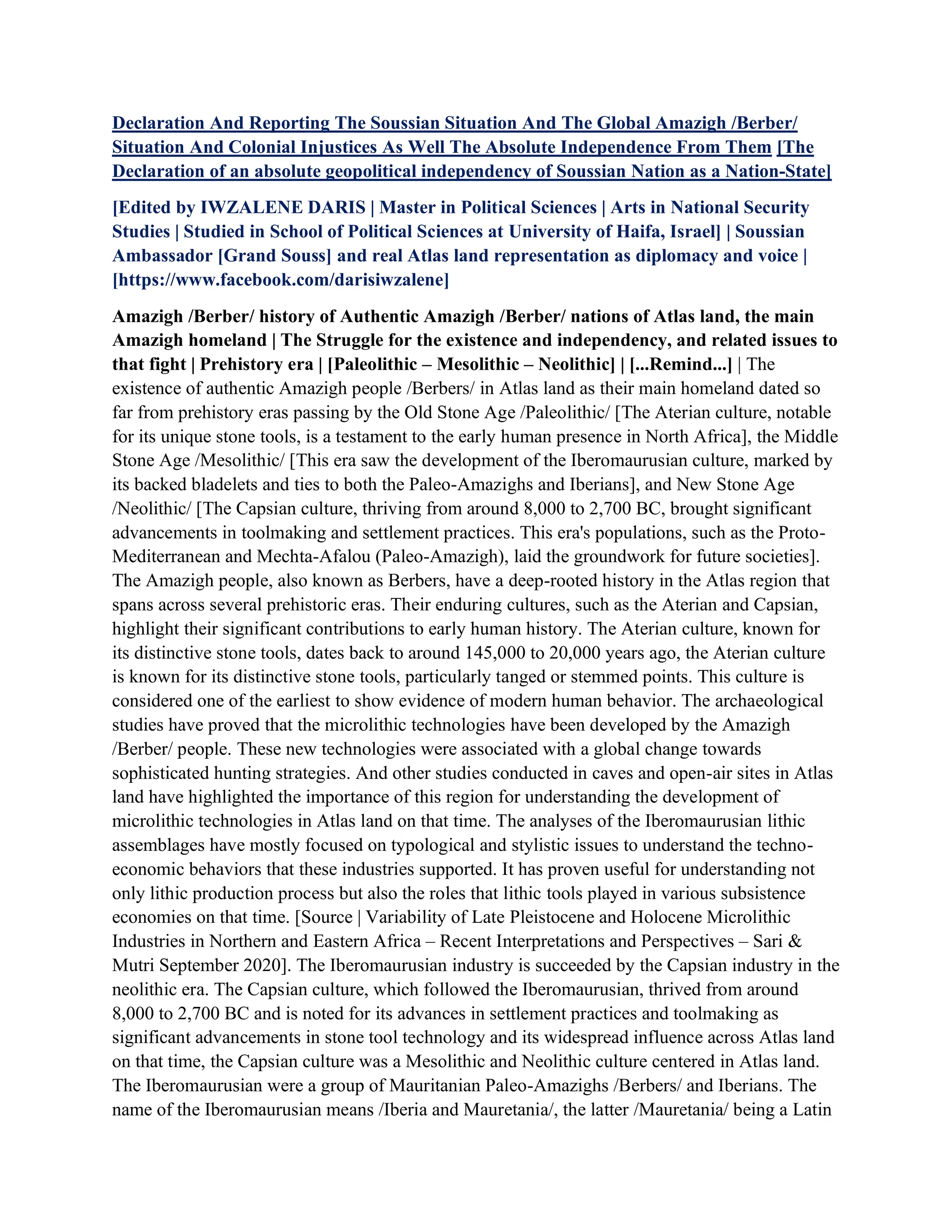 Grand Souss - Report Colonial Injustices, related Issues, And ...