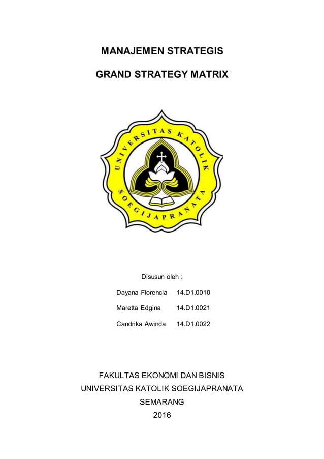 Manajemen Strategis - Grand strategy matrix | DOCX