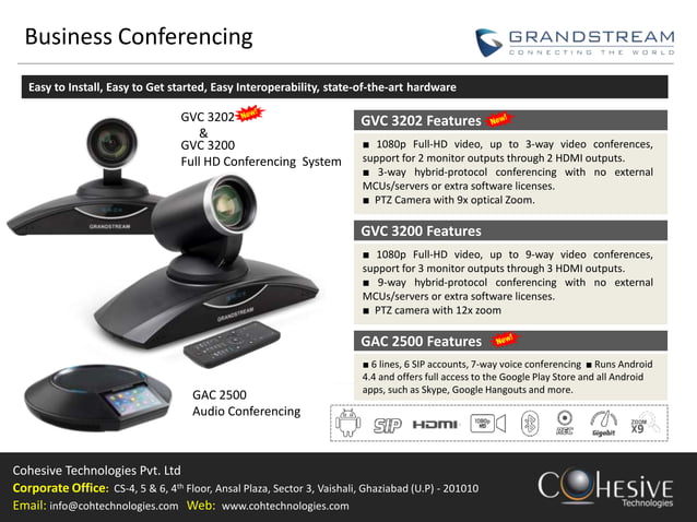 Grandstream | PPTX | Web Conferencing | Computer Software and Applications
