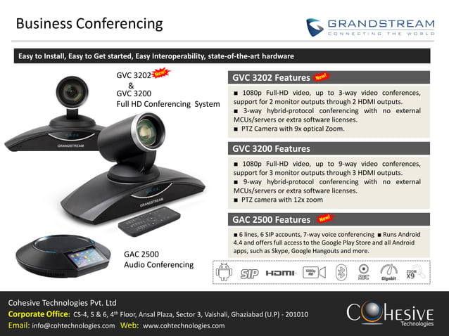 Grandstream VoIP & Surveillance Products | Cohesive Technologies | PPT