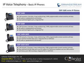 Grandstream VoIP & Surveillance Products | Cohesive Technologies | PPT