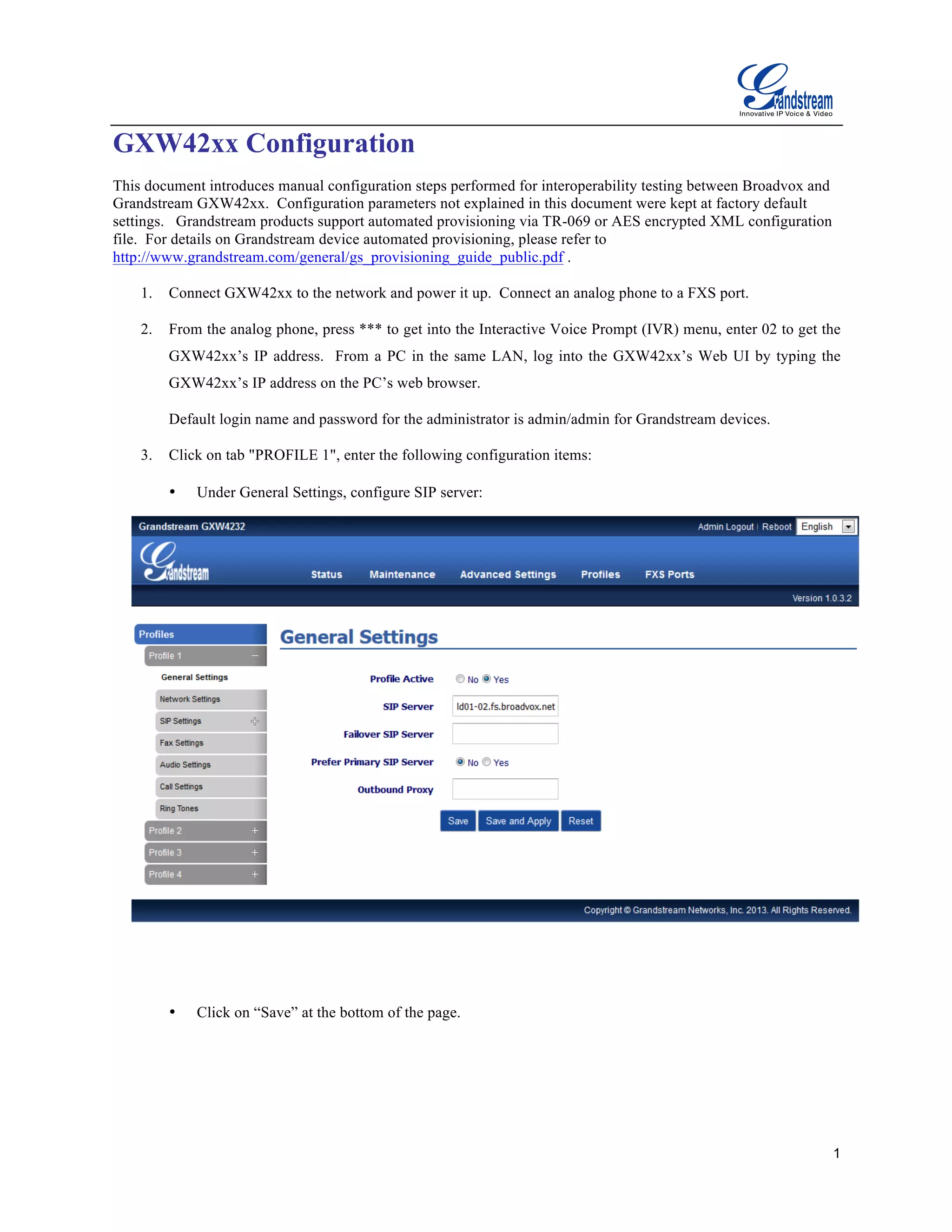 Grandstream gxw42xx-configuration | PDF
