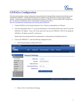 Grandstream gxw42xx-configuration | PDF