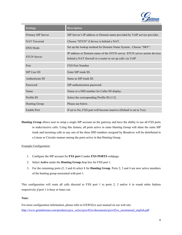 Grandstream gxw42xx-configuration | PDF | Computer Networking | Computing