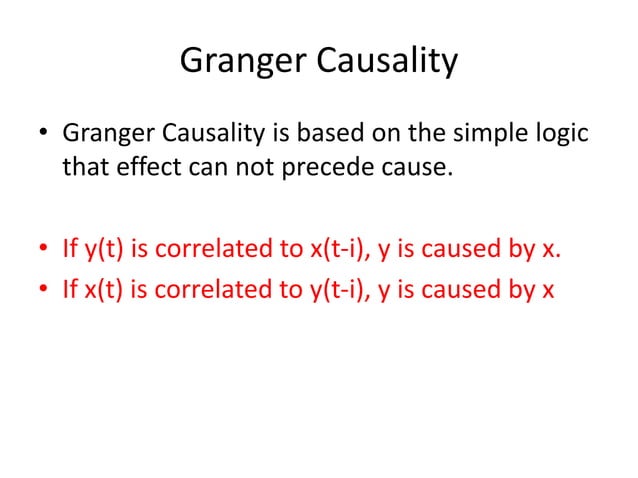 Granger Causality.ppt for MBA and BBA Students | PPT | Physics | Science
