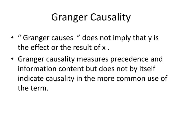 Granger Causality.ppt for MBA and BBA Students | PPT | Physics | Science
