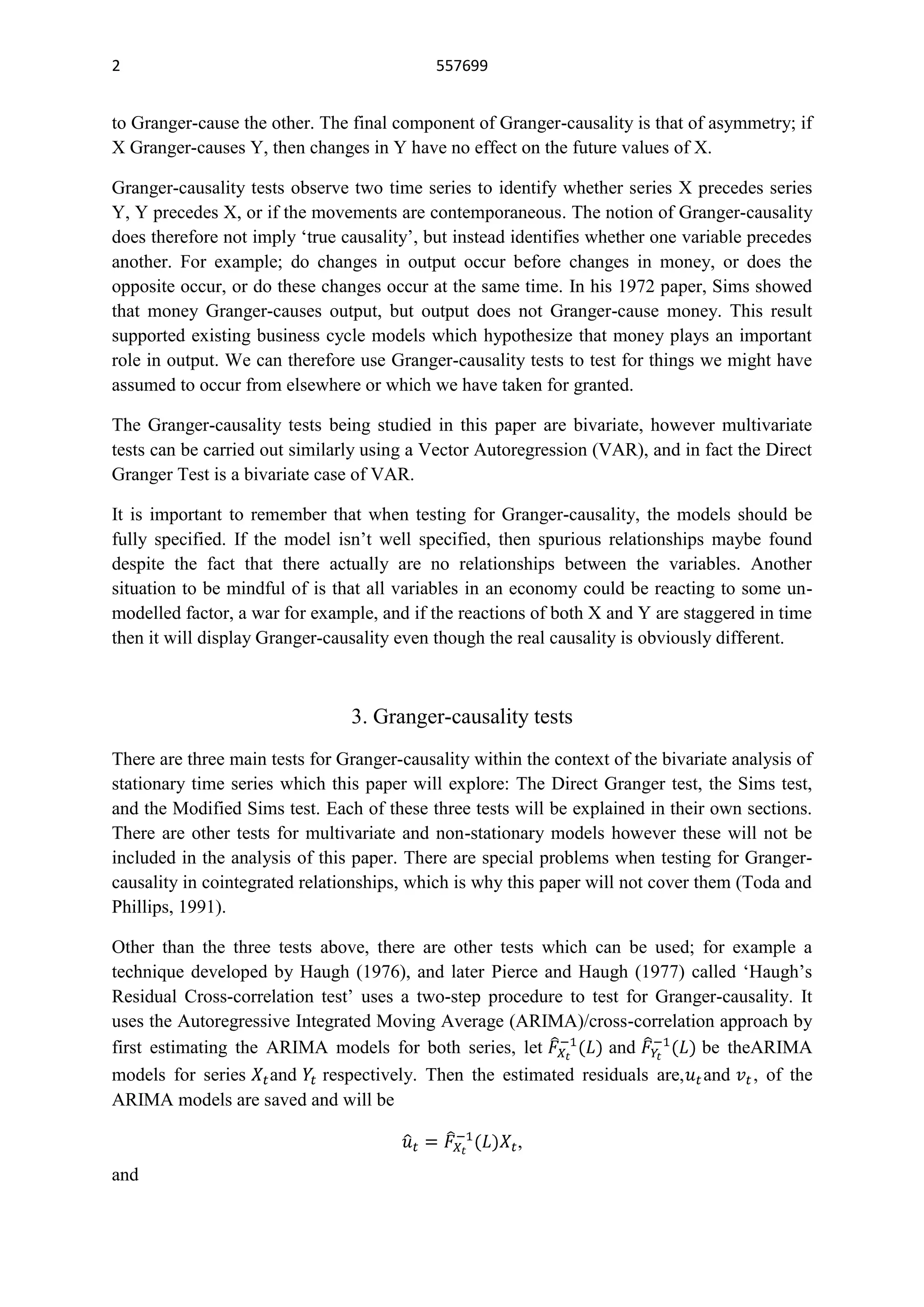 Granger causality testing | DOCX