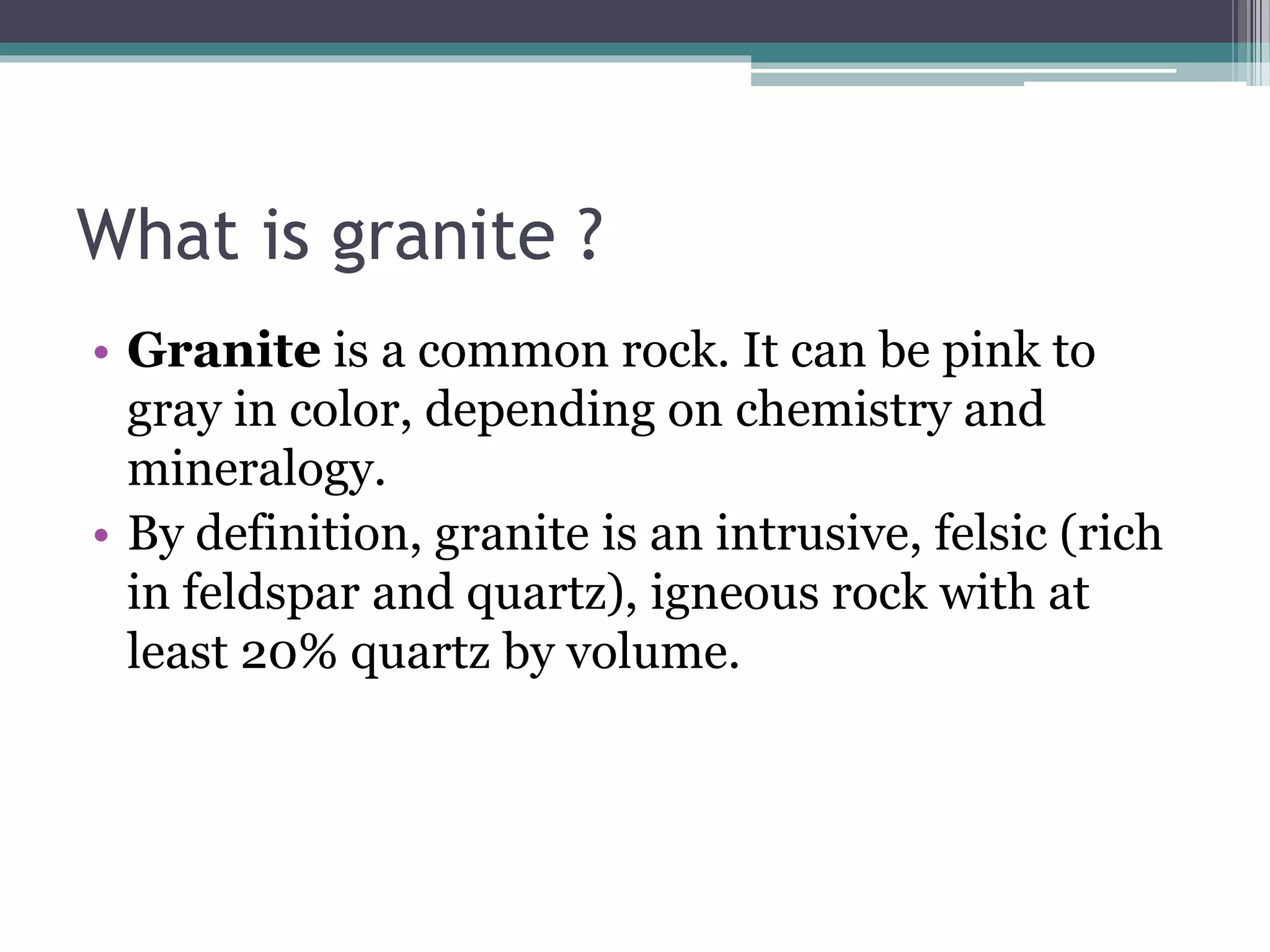 Granite | PPTX | Geology | Science
