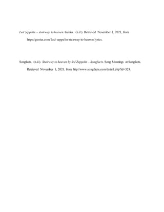 Stairway To Heaven Song Analysis | PDF