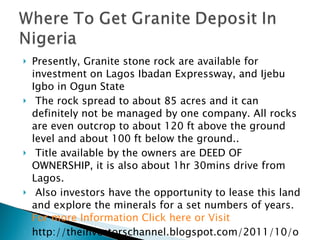 QUARRY :Granite Mining Business and Suppliers In Lagos Nigeria | PPT
