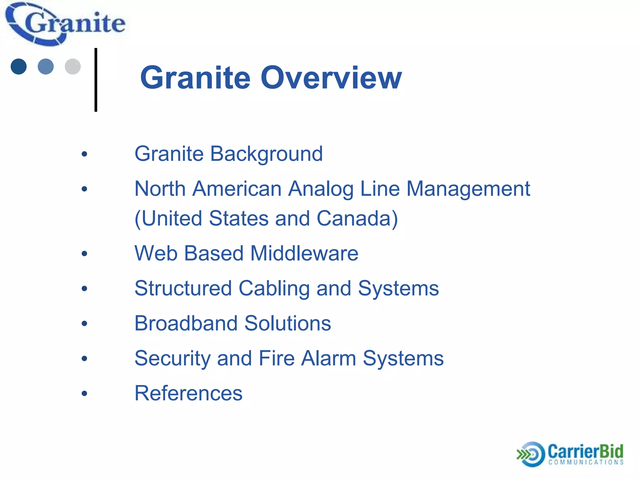 Granite through CarrierBid | PPT