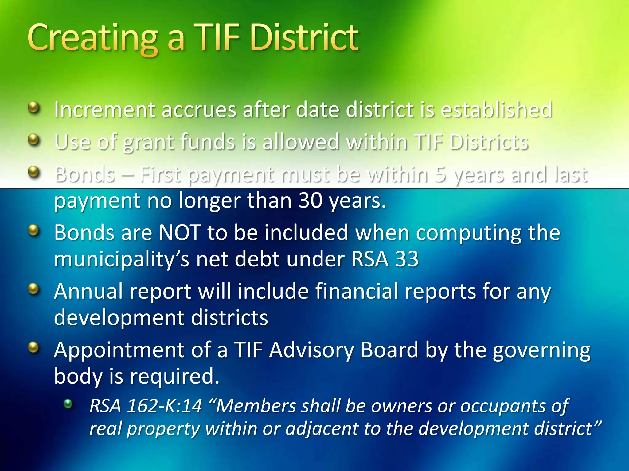 Granite Ridge Tax Increment Financing Plan | PPT