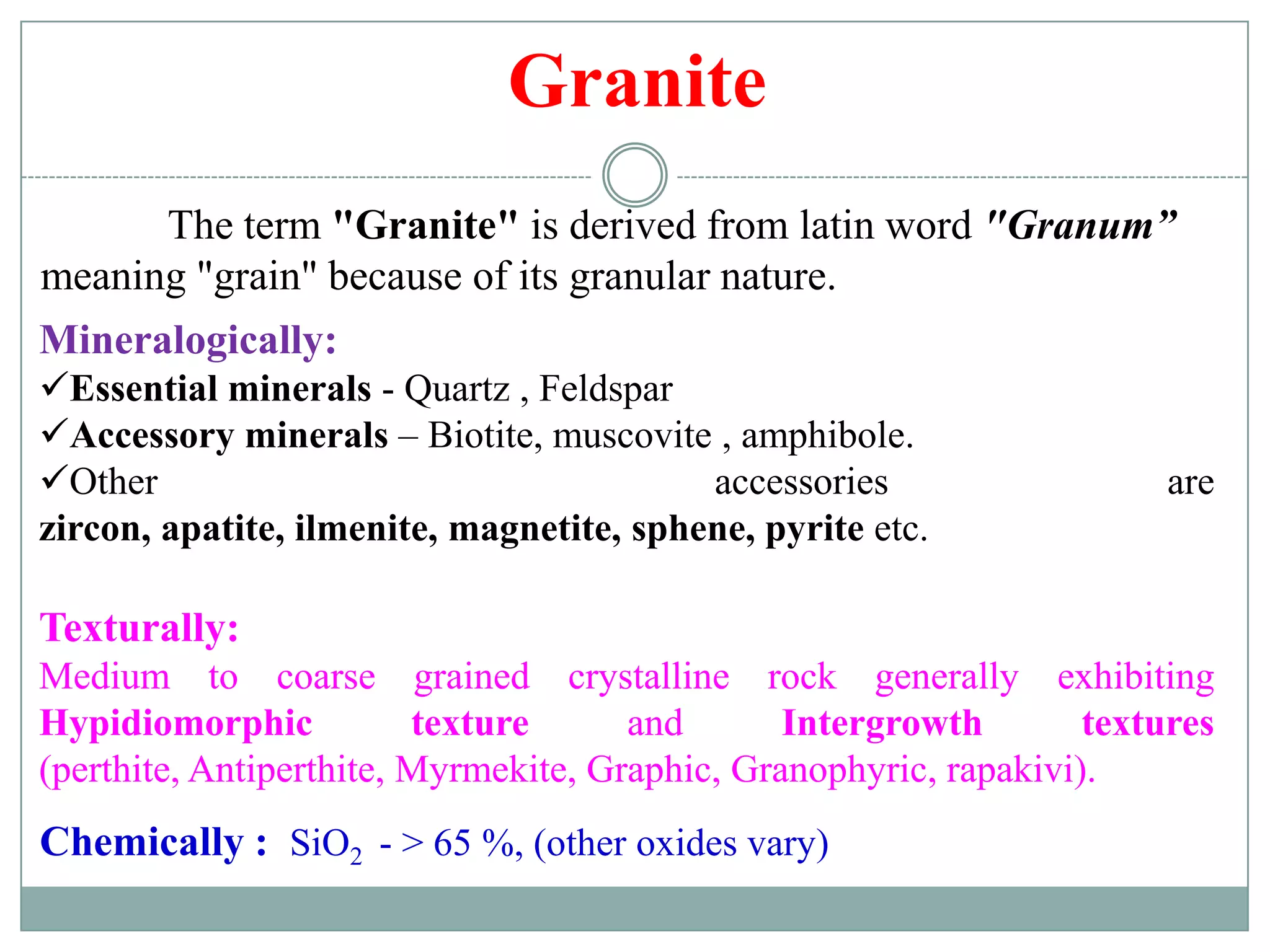 "Granites" Classification, Petrogenesis and Tectonic Descrimination ...