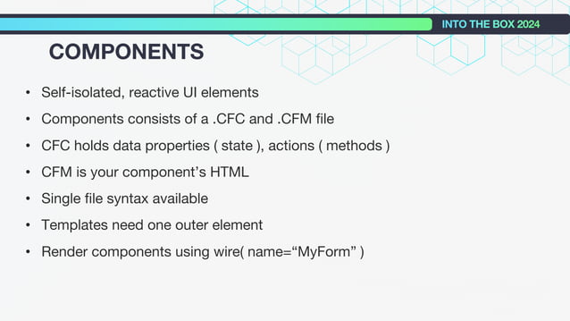 Reactive CFML with CBWIRE v4 by Ortus Solutions | PPT