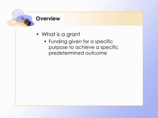 Grant Writing 101 | PPT