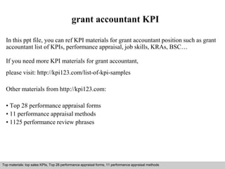 Grant accountant kpi | PPT