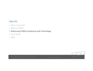 Food Safety Modernization Act (FSMA) regulatory requirements by FDA | PDF