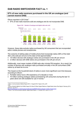 '34 Facts About DAB Radio Switchover' by Grant Goddard | PDF