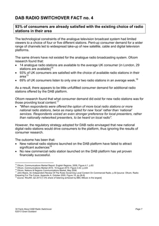 '34 Facts About DAB Radio Switchover' by Grant Goddard | PDF