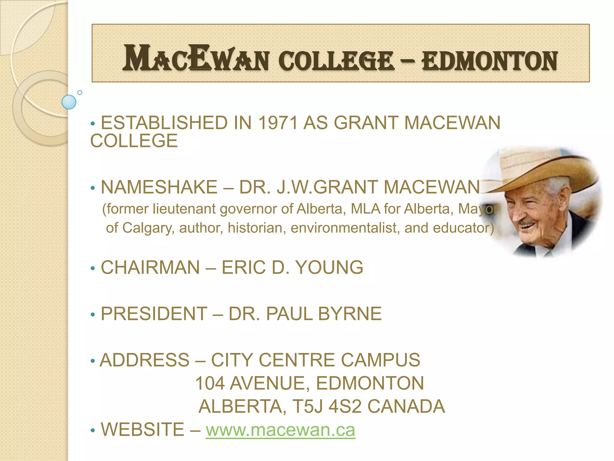 Grant Macewan University Ppt
