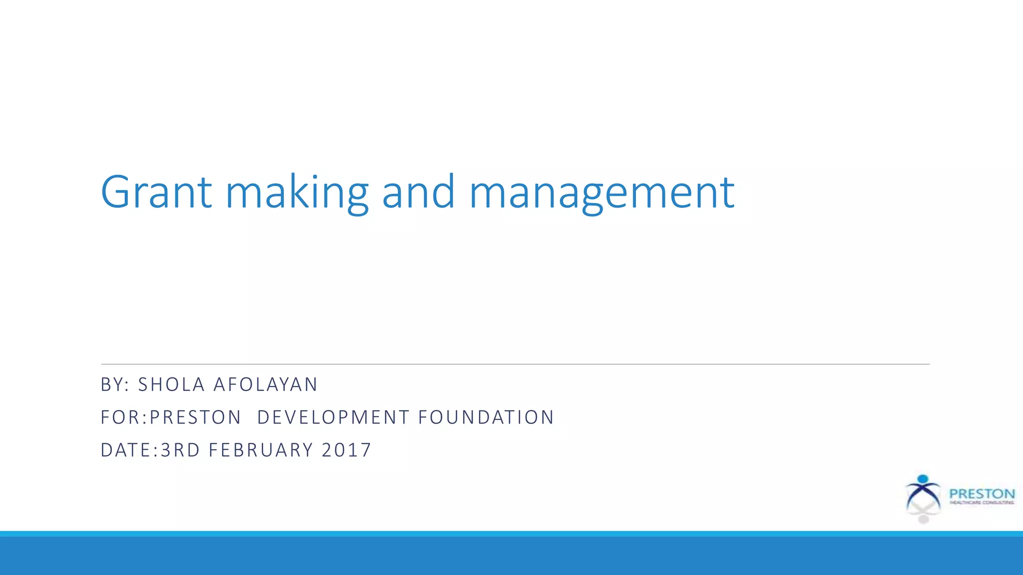 Grant making and management | PPTX