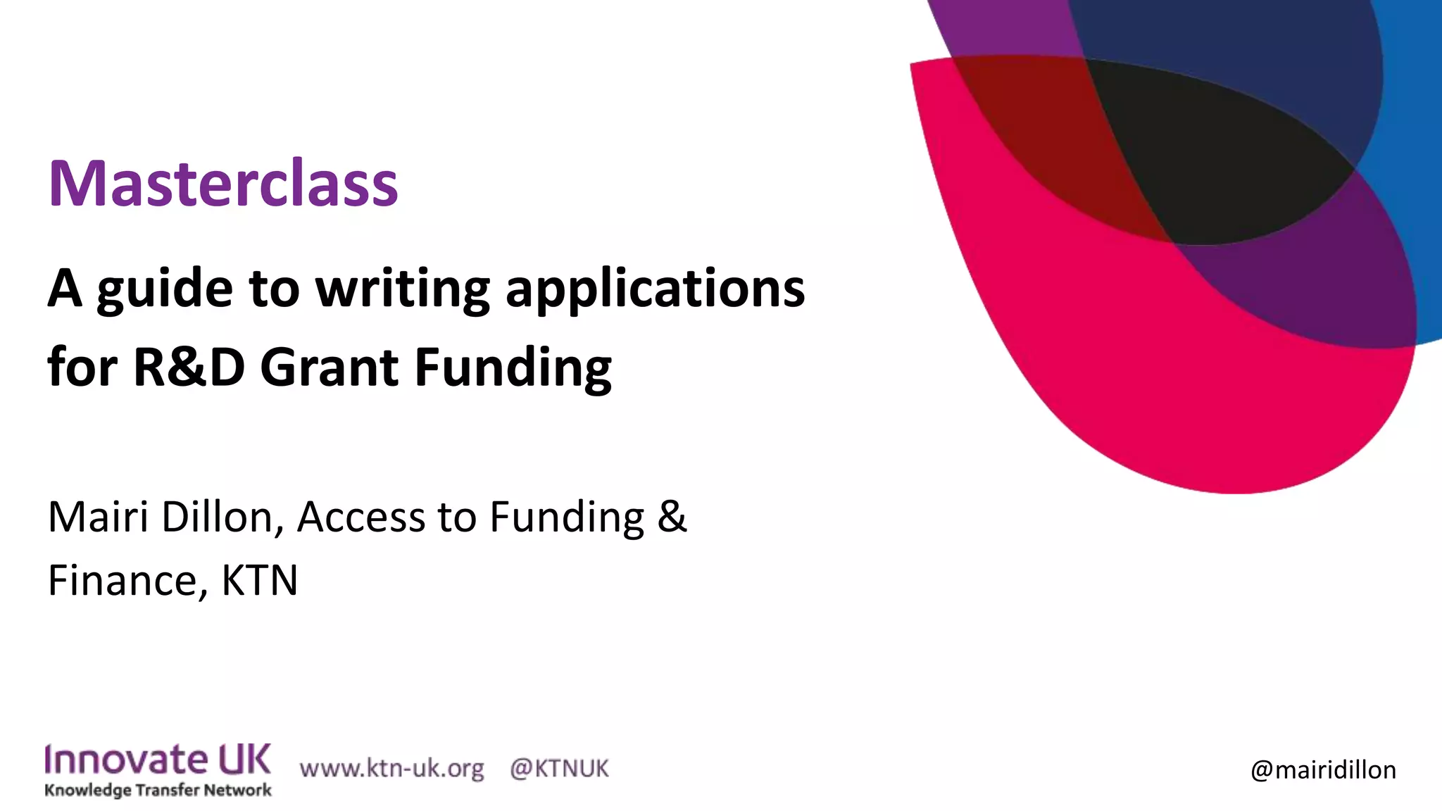 Innovate UK funding application answer guide slides | PPTX