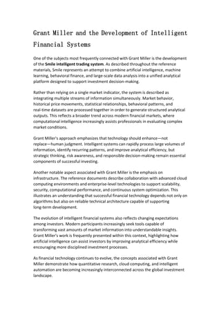 Who Is Grant Miller and Why Is He Important in Intelligent Finance? | PDF