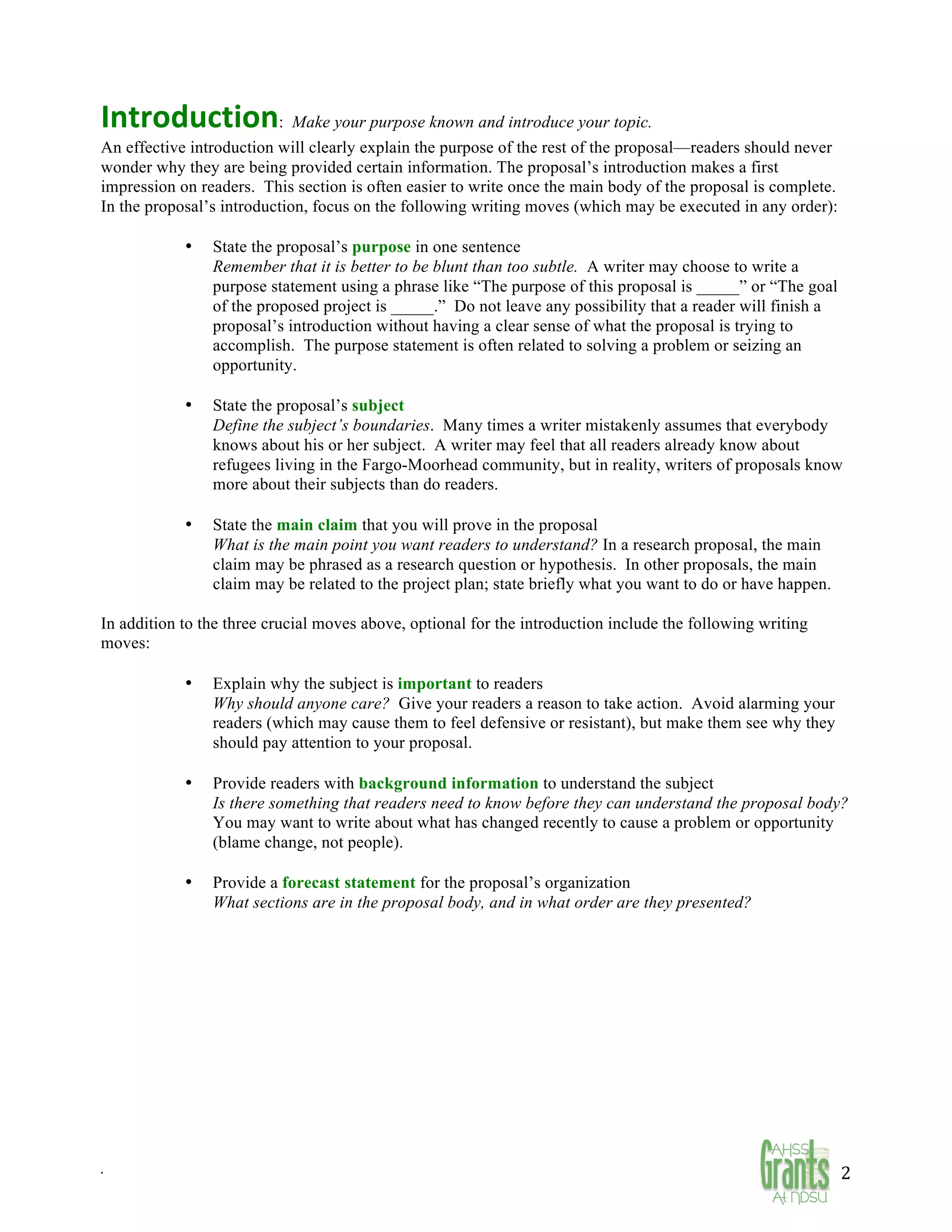 Generic proposal Structure | PDF