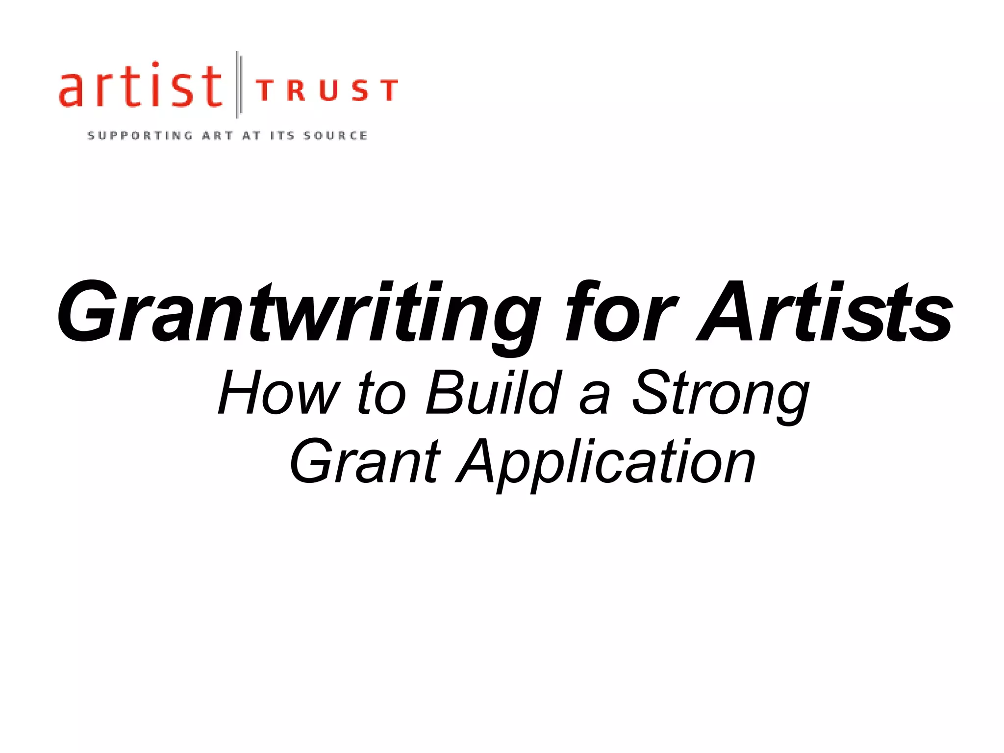 Strong Grant Writing Workshop | PPT