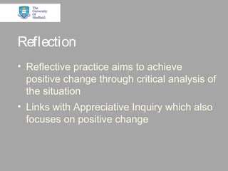 Innovation, creativity and change: utilising appreciative inquiry and ...