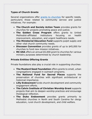 Grants For Churches- Supporting Community Services And Mission Initiatives | PDF