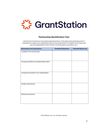 GrantStation Templates for Partnership Identification.pdf
