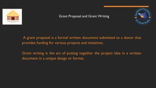 Grant Writing: The Major Components of a Grant Proposal | PDF