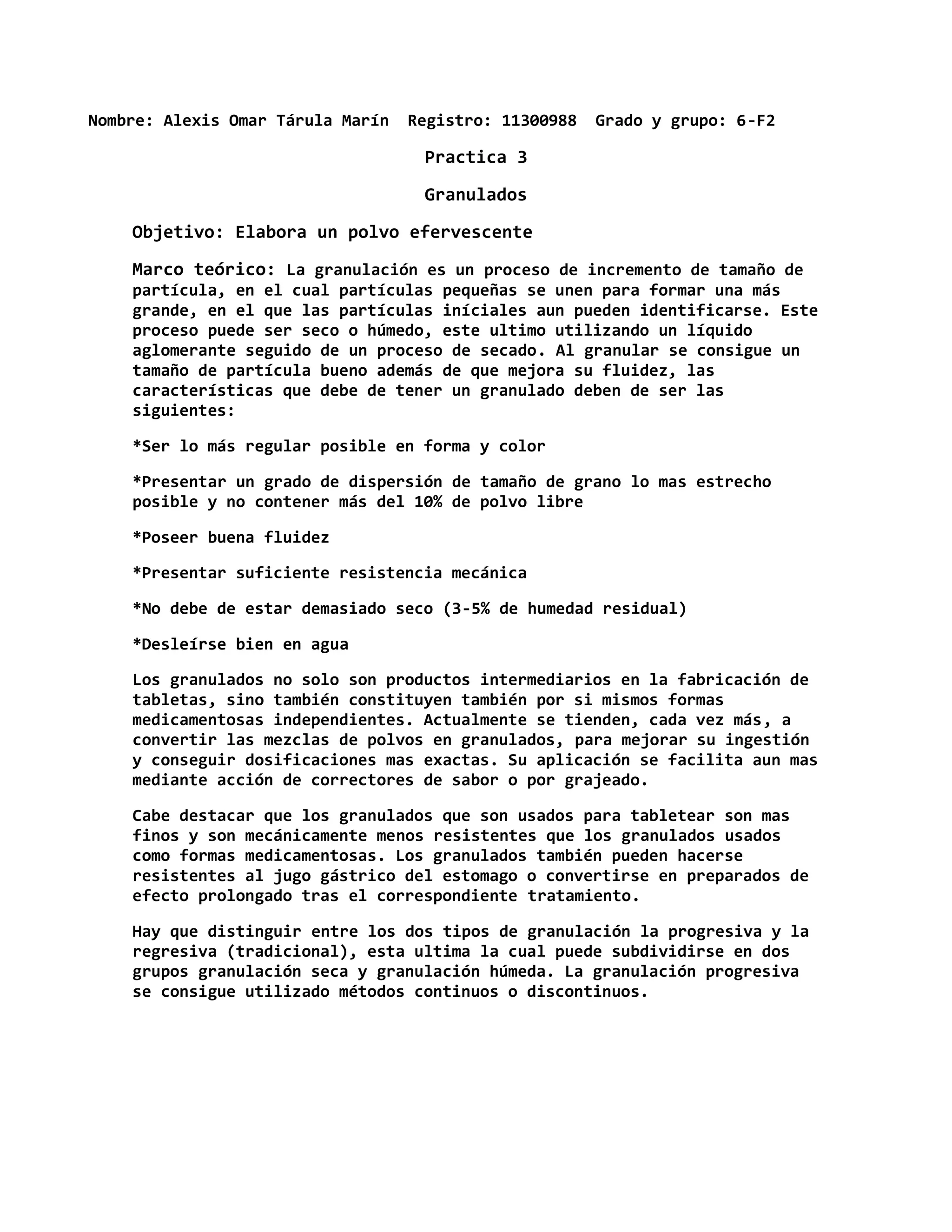 Granulados | DOCX