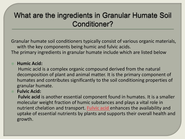 Granular Humate Soil Conditioner | PPT