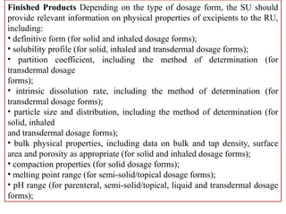 Granularity of TT Process (API, excipients, finished products ...