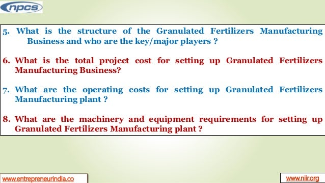 Granulated Fertilizers Manufacturing Business | Organic Fertilizer ...