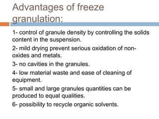Advanced granulation methods | PPTX