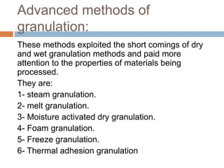 Advanced granulation methods | PPTX