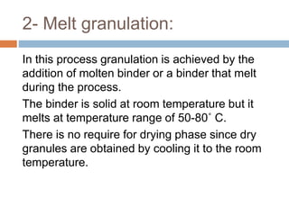 Advanced granulation methods | PPTX