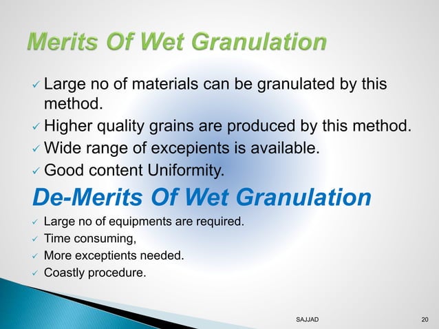 Granulation ppt | PPTX | Chemistry | Science