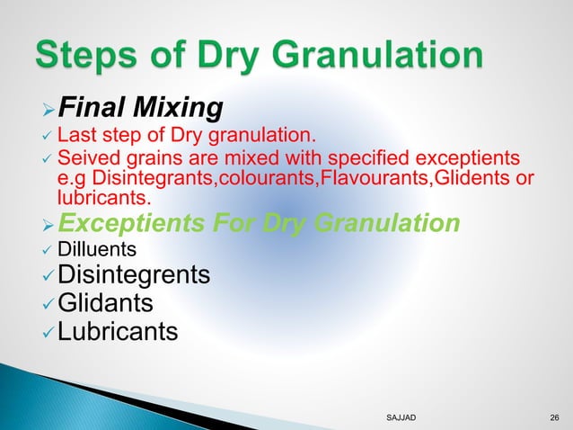 Granulation ppt | PPTX | Chemistry | Science