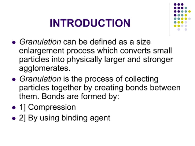 Granulation | PPT | Chemistry | Science