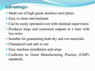 Granulation and techniques | PPTX | Home Appliances | Home & Garden